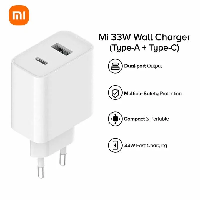 Mi 33W Wall Charger (Type-A + Type-C) | SS Tech