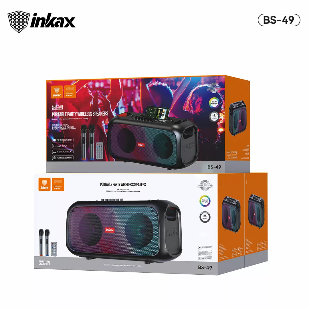 INKAX BS-49 30W Haut-Parleur Bluetooth Double Microphones | SS Tech